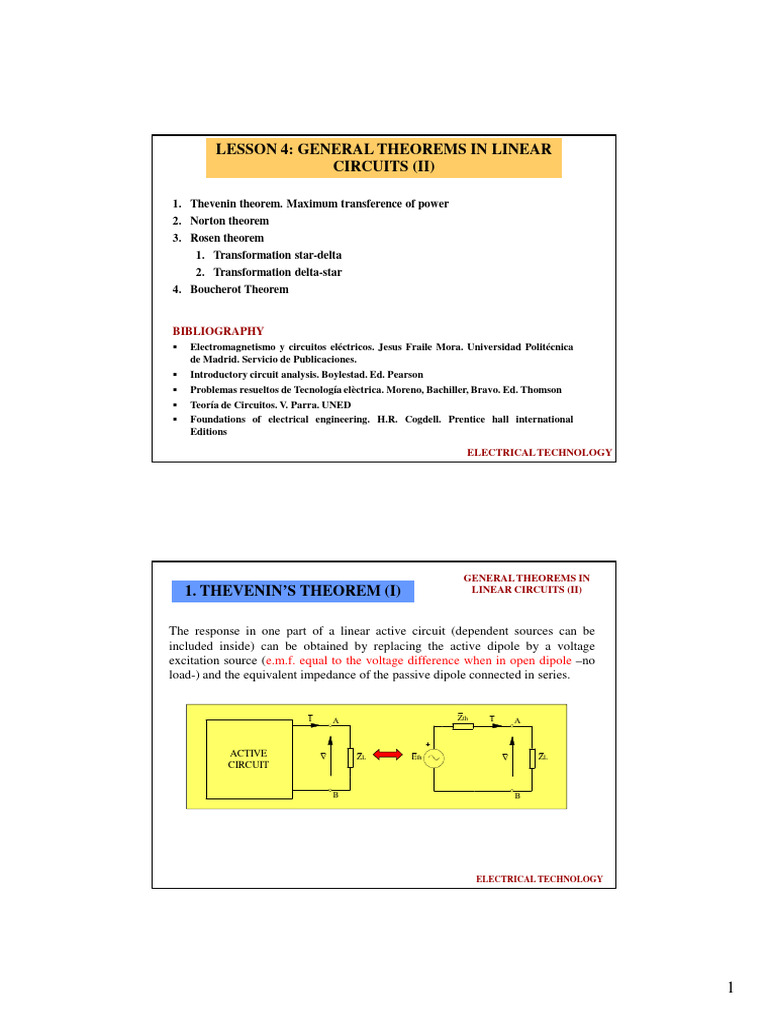 Theorems II | PDF | Electrical Network | Electrical Impedance