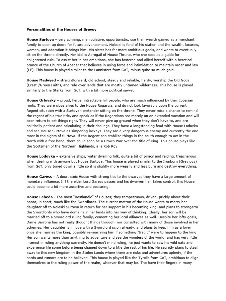 Pathfinder Kingmaker - Game of Brevoy | PDF | Diplomacy | Espionage