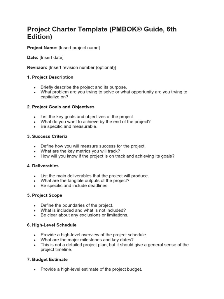 Project Charter Template | PDF | Business