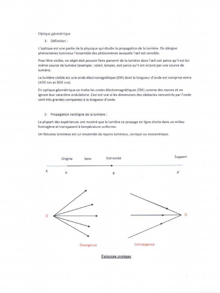 Cours-Optique Géométrique-Partie1 | PDF