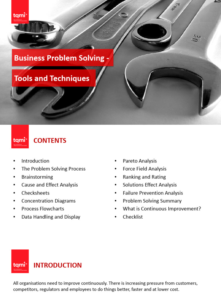 Problem Solving Tools and Techniques | PDF | Histogram | Scatter Plot