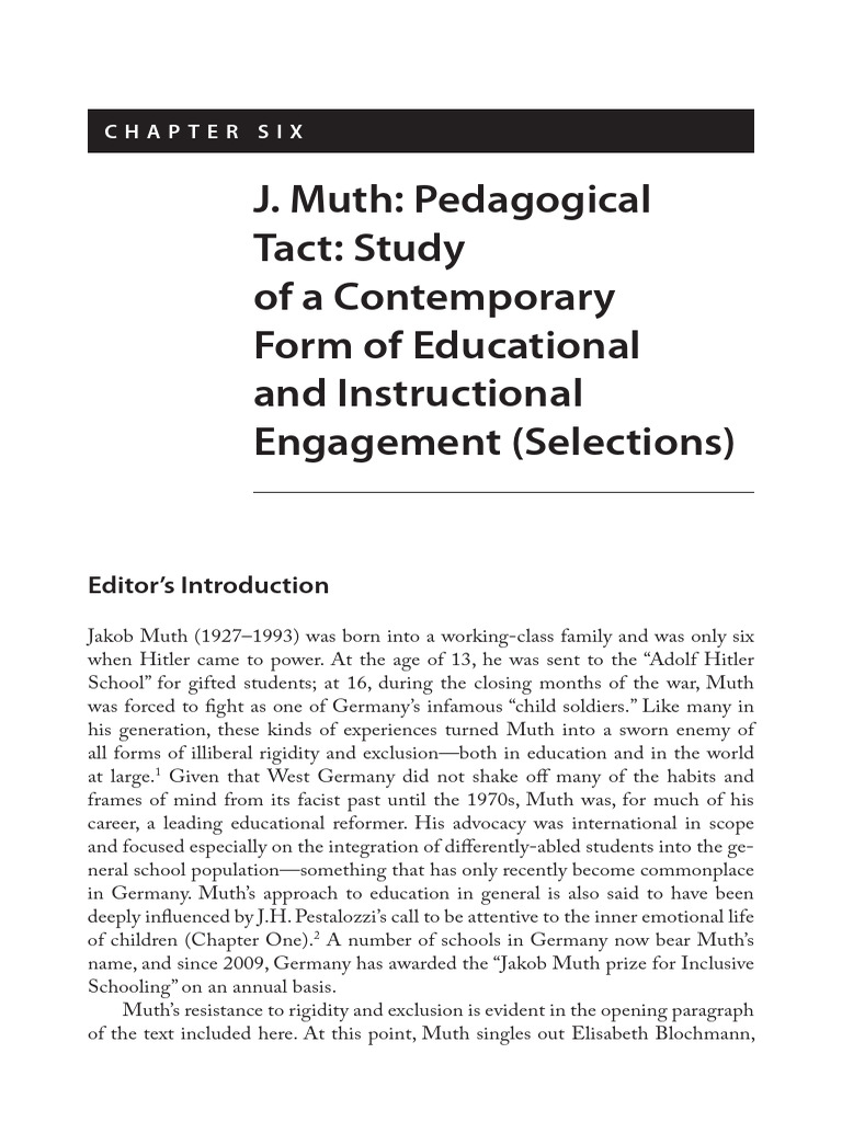 Muth Chapter Pages From Tact & The Pedagogical Relation Penultimate-Final | PDF | Pedagogy ...