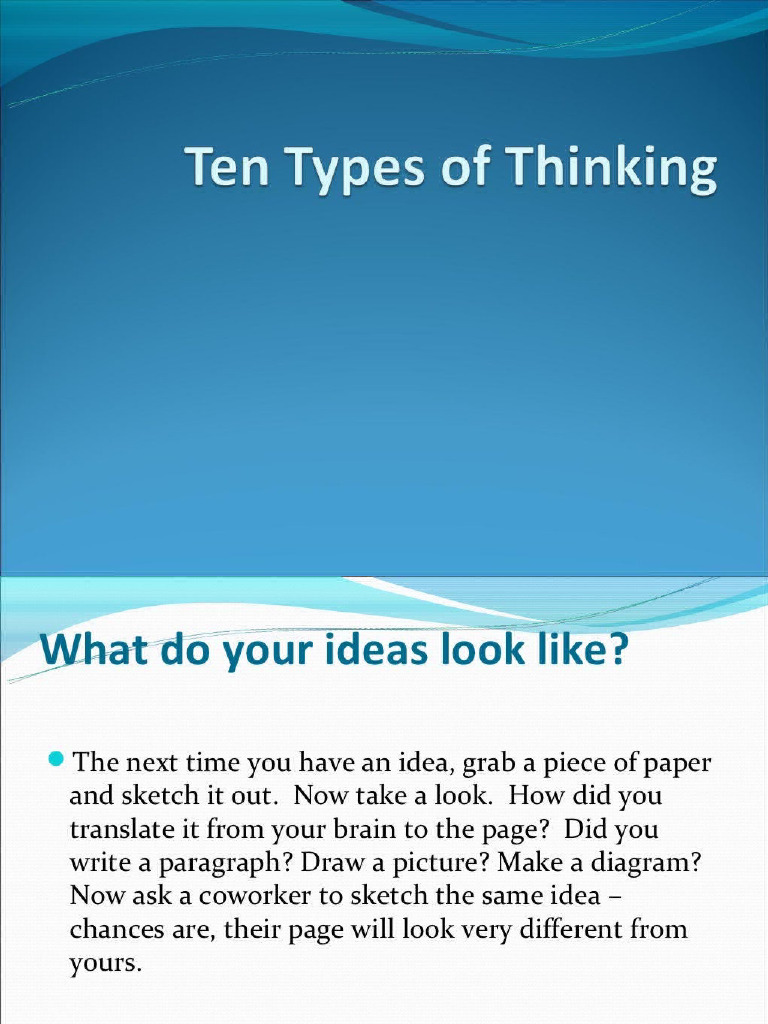 Ten Types of Thinking | PDF