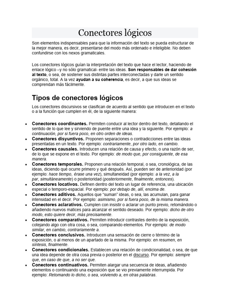 Tipos de conectores lógicos | PDF