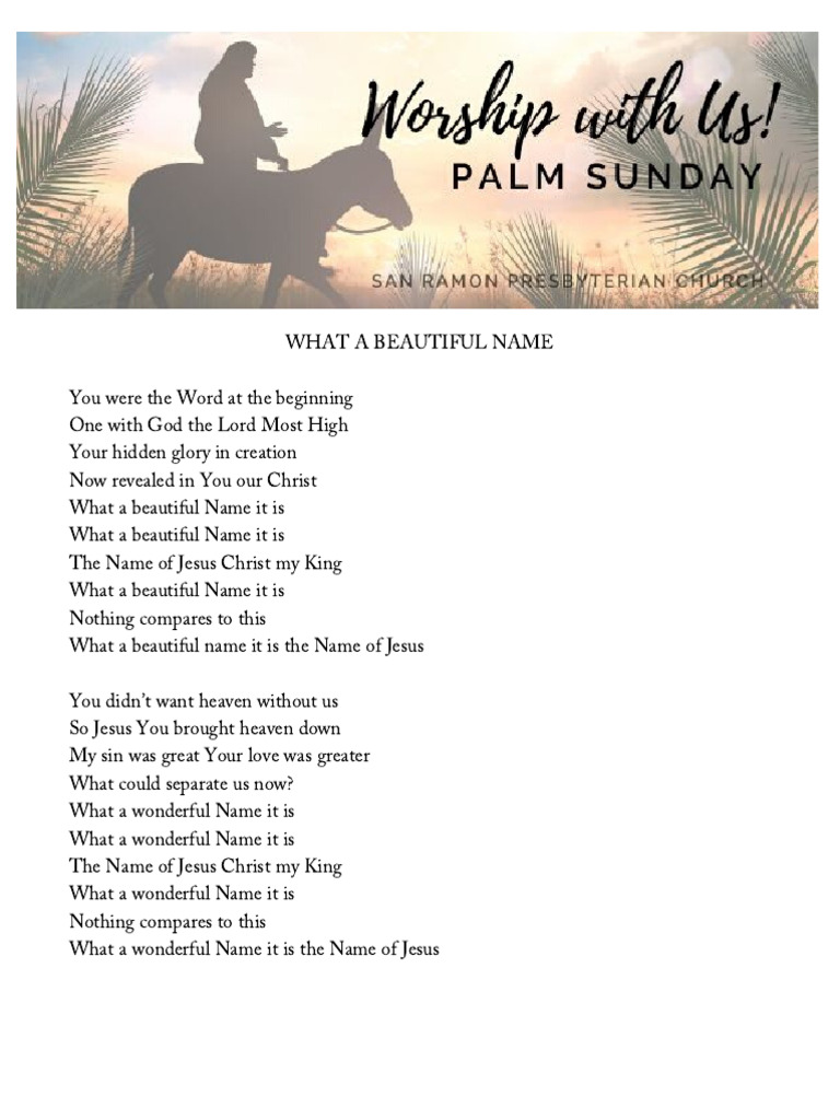 Palm Sunday Lyrics | PDF | Religion & Spirituality