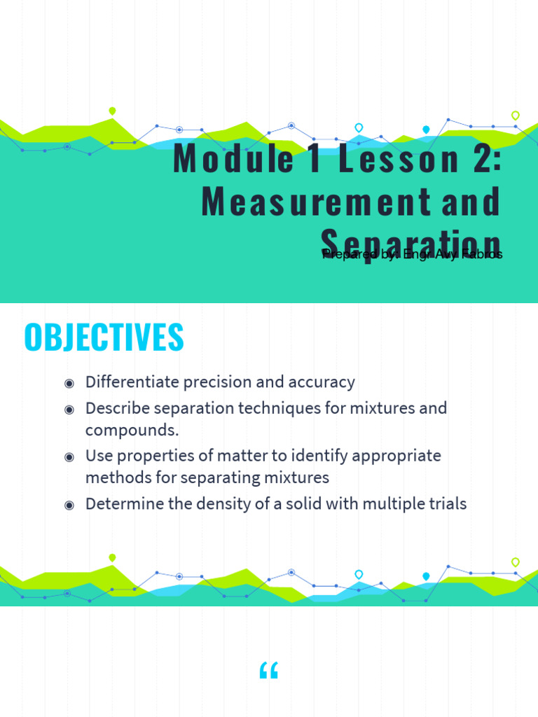 MODULE 1 LESSON 2 | PDF | Mixture | International System Of Units
