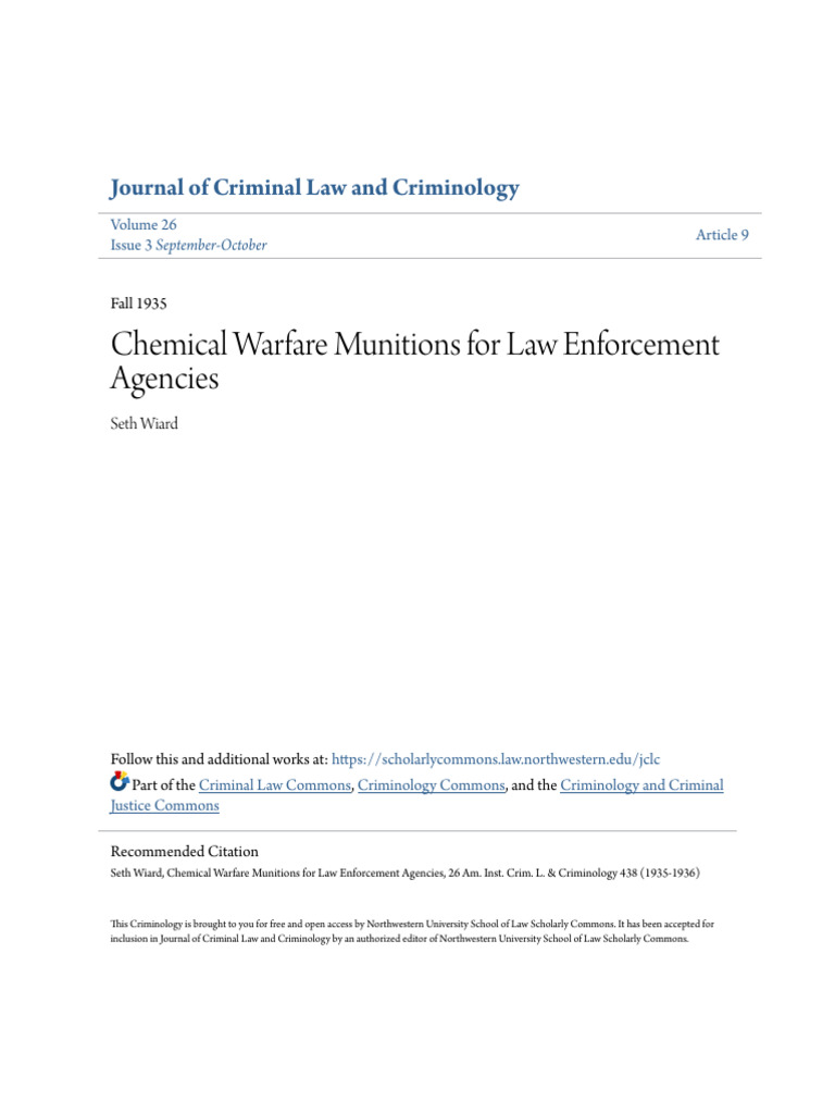 Chemical Warfare Munitions For Law Enforcement Agencies | PDF ...