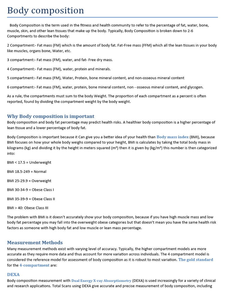 Body Composition | PDF | Physical Attractiveness | Human Body