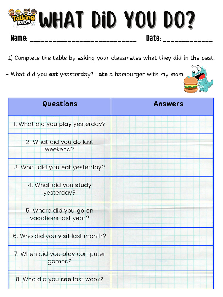 What Did You Do | PDF