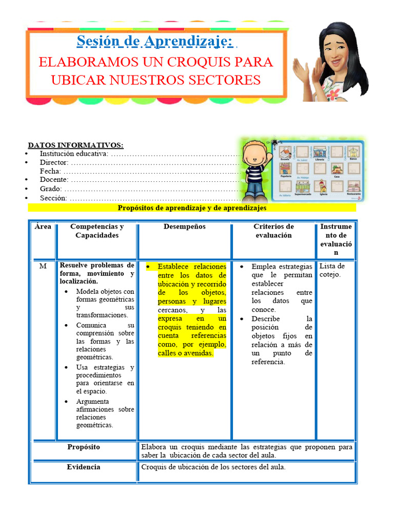 6º Dia 4 Mate Elaboramos Un Croquis para Ubicar Nuestros Sectores | PDF | Salón de clases ...