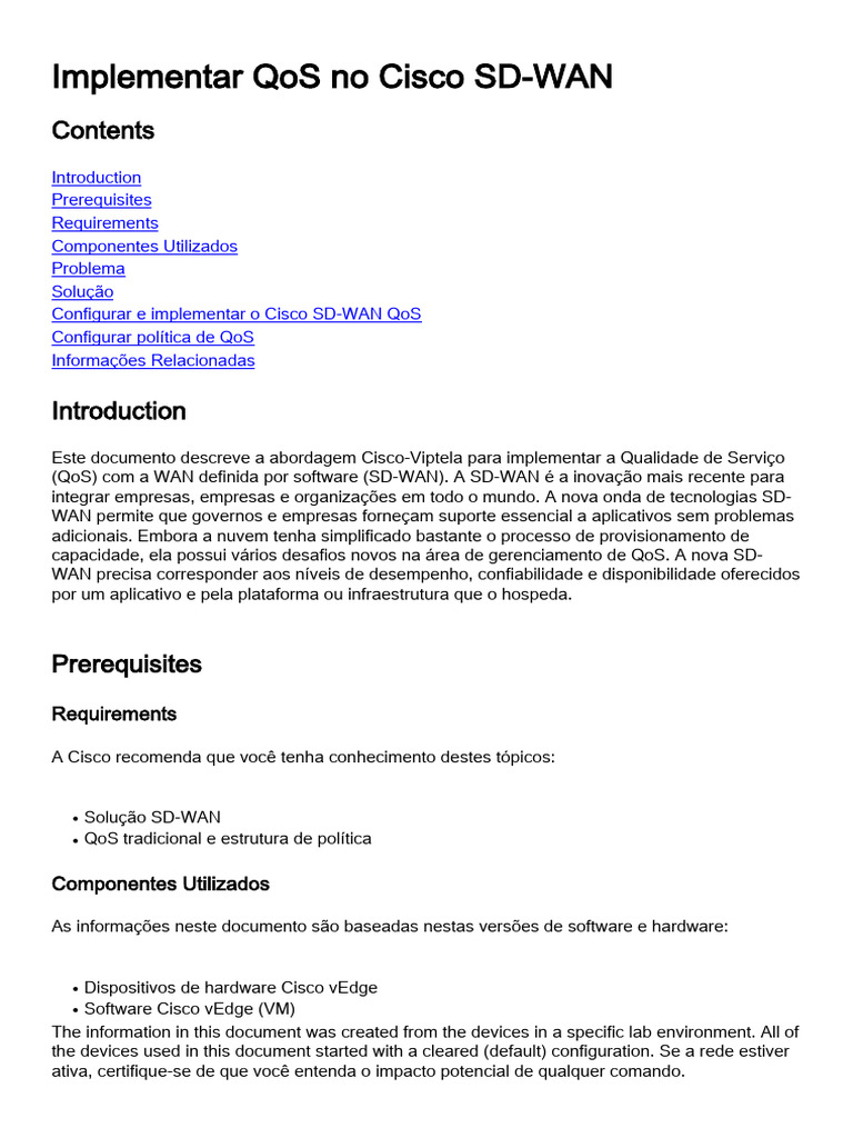 Implement Qos in Cisco SD Wan | PDF | Rede de computadores | Redes