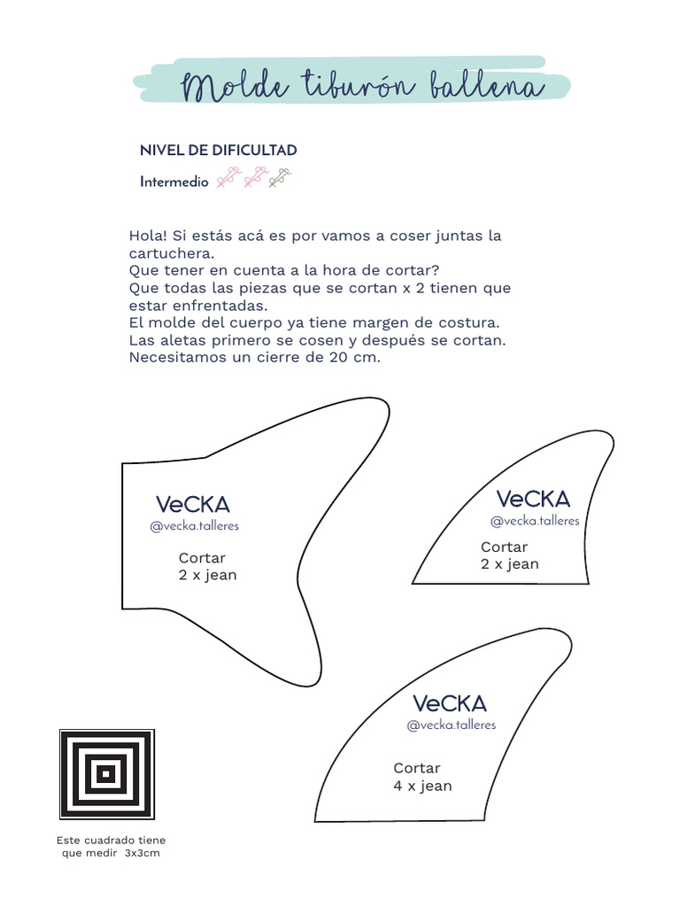 Molde de Tiburón Ballena para Coser | PDF
