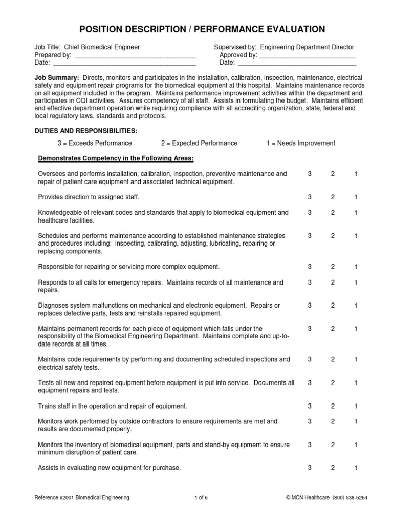 Biomedical Engineering Policy and Procedure Manual - Sample | PDF ...