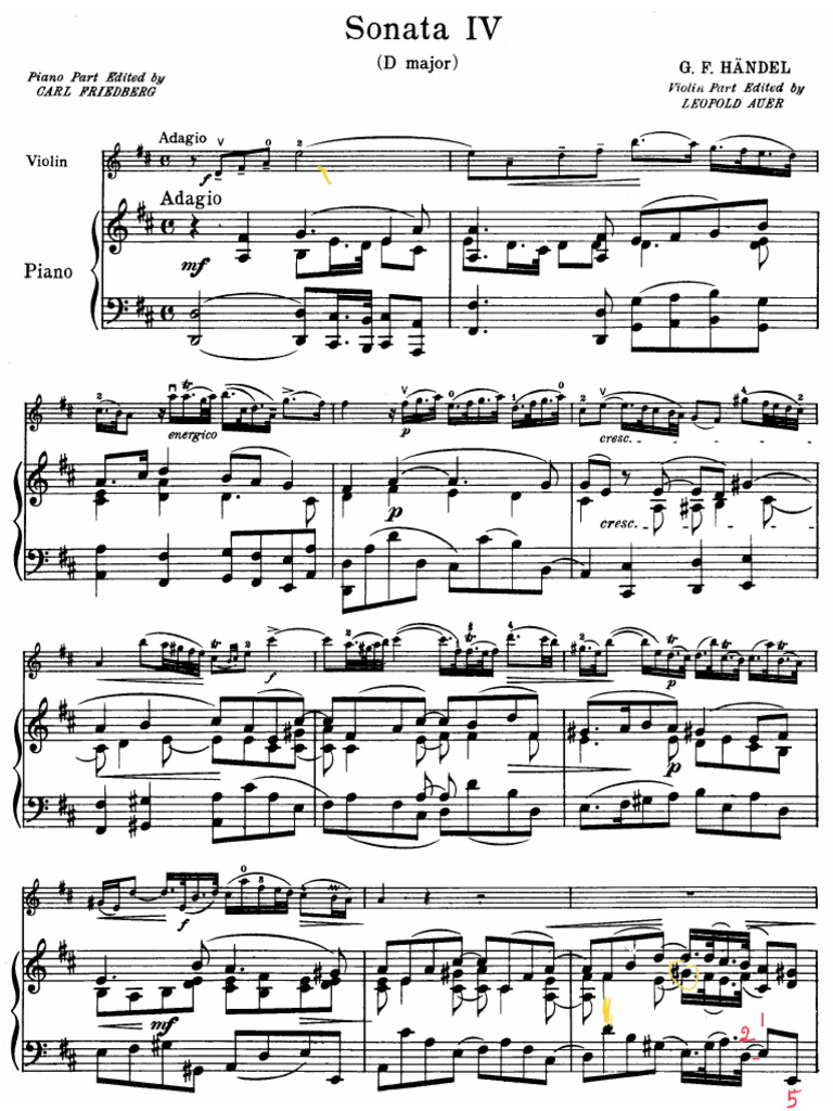 Handel Violin Sonata 4 Score | PDF