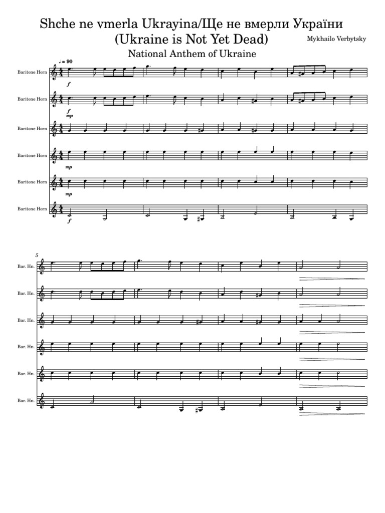 National Anthem of Ukraine | PDF | Songs | Politics Of The Soviet Union