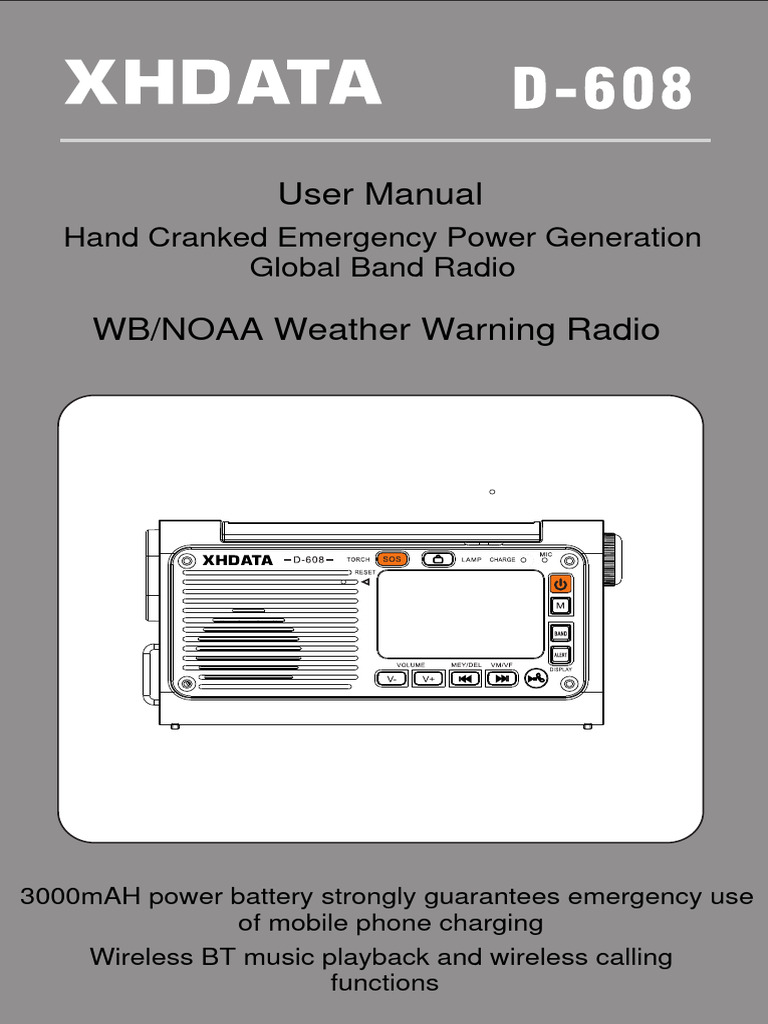 Xhdata D-608wb English | PDF | Radio | Frequency Modulation