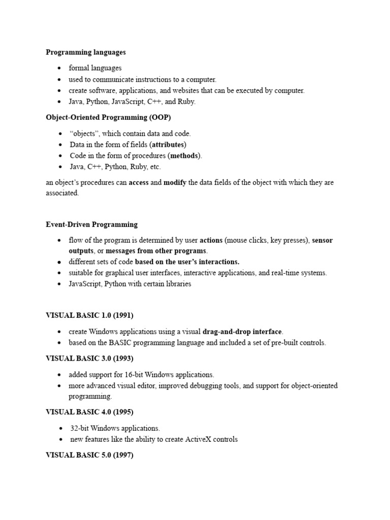Programming Languages | PDF | Object Oriented Programming | Windows Presentation Foundation