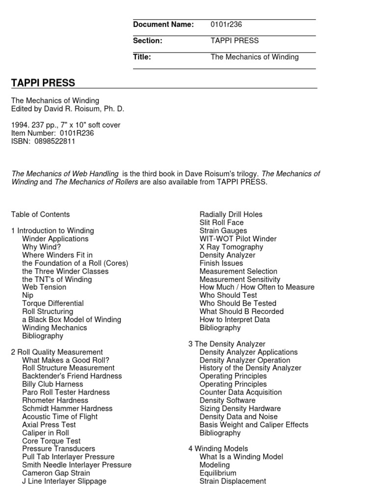Tappi Press: Document Name: Section: Title | PDF | Stress (Mechanics ...