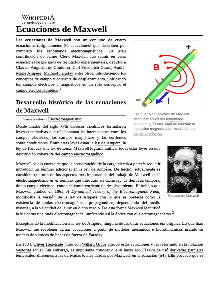Ecuaciones de Maxwell | PDF | Ecuaciones de Maxwell | Campo magnético