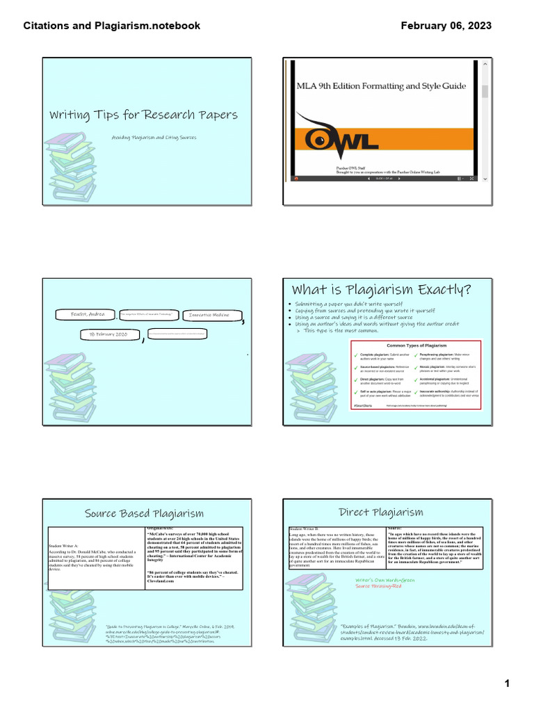 Citations and Plagiarism Presentation | PDF | Plagiarism