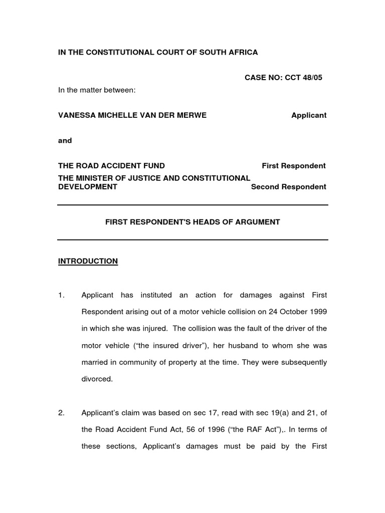 First Respondents Heads Of Argument 6123 Pdf Marriage Justice