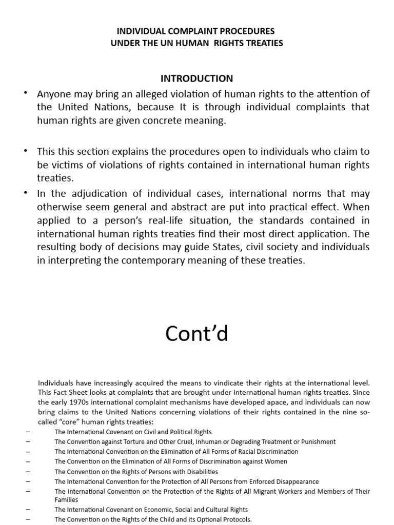 Individual Complaint Procedures - 3 | Download Free PDF | Treaty ...