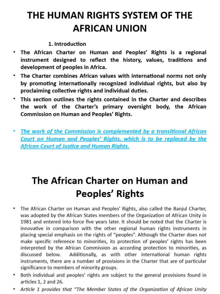 The Human Rights System of The African Union | PDF | Human Rights | Rights