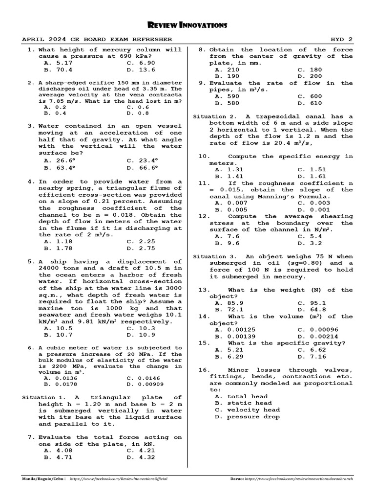 Hyd Ref 2 | PDF | Fluid Dynamics | Liquids