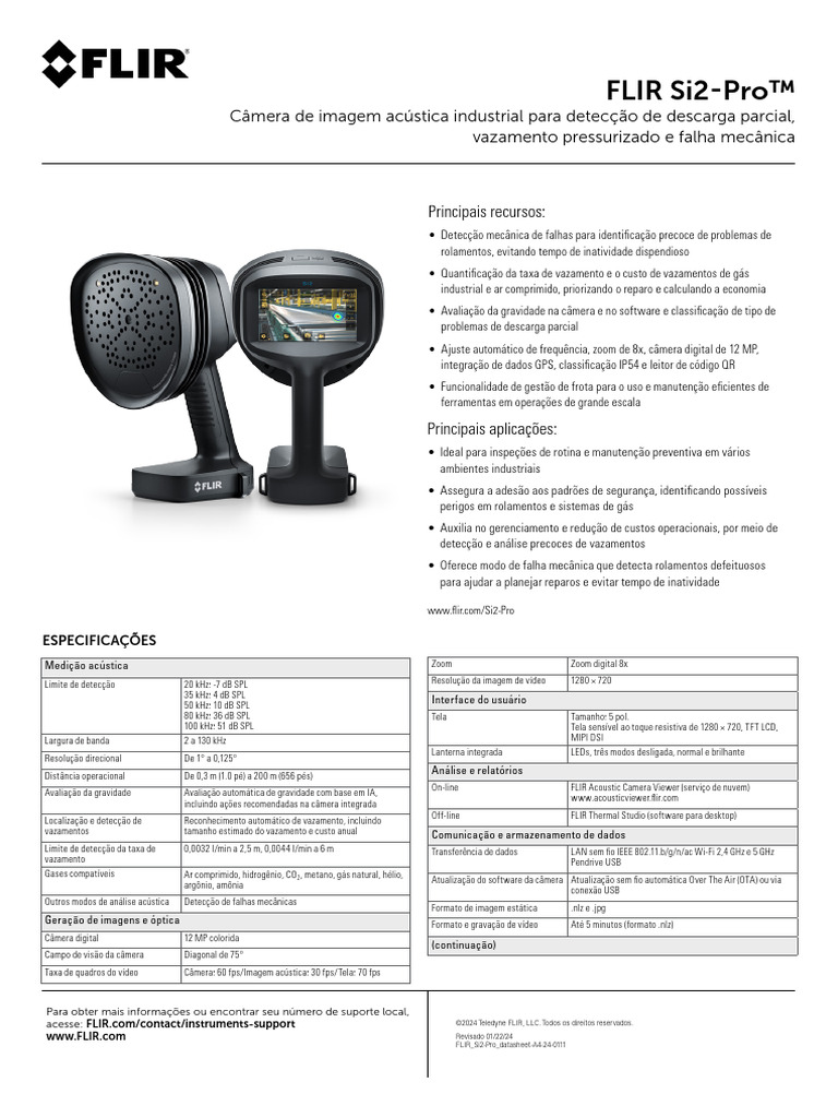 FLIR Si2-Pro Datasheet PT-BR | PDF | Wi-Fi | USB