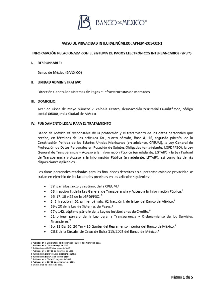 Api BM D01 002 1 | PDF | Privacidad | México