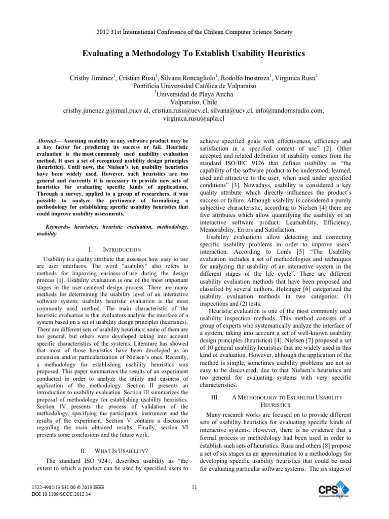 21-Evaluating Usability Heuristics | PDF | Usability | Methodology