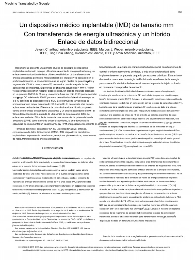 #Espanol A Mm-Sized Implantable Medical Device IMD With Ultrasonic ...