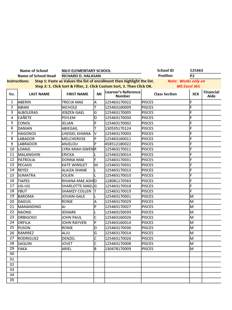 NATG6 Final List of Examinees Nilo ES | PDF
