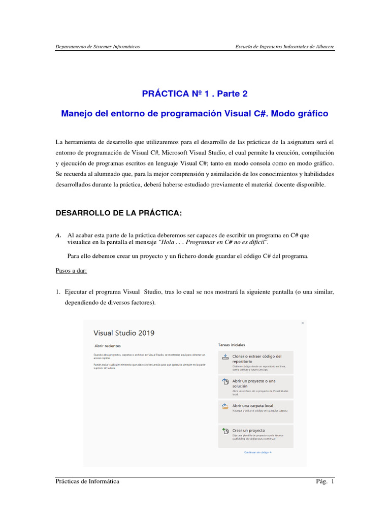 Pract 1 Proyectos Visuales New | PDF | Ventana (informática) | C Sharp (lenguaje de programación)