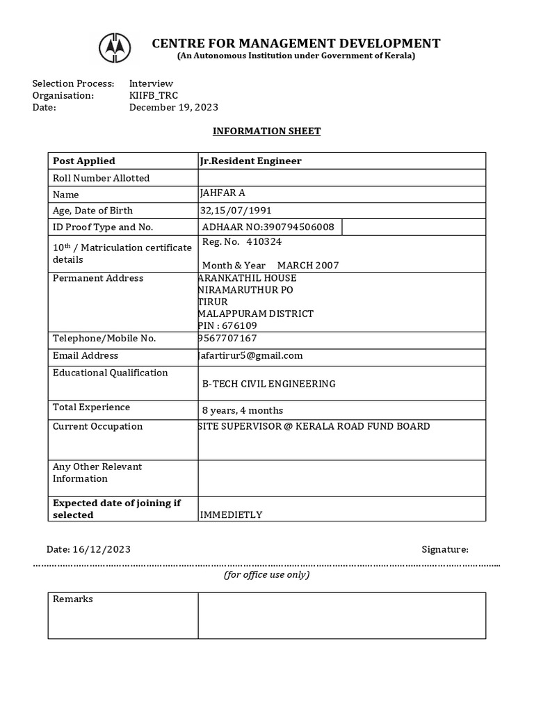 Information Sheet | PDF