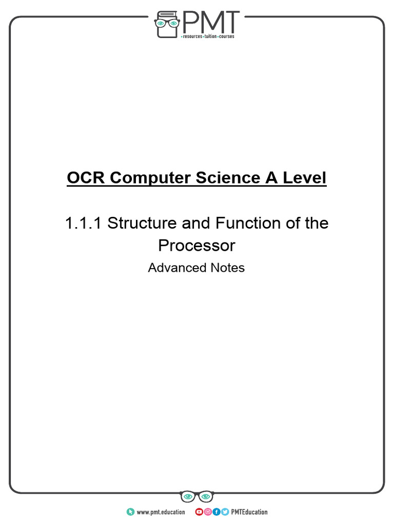 A Level CPU Architecture Guide | PDF | Central Processing Unit ...