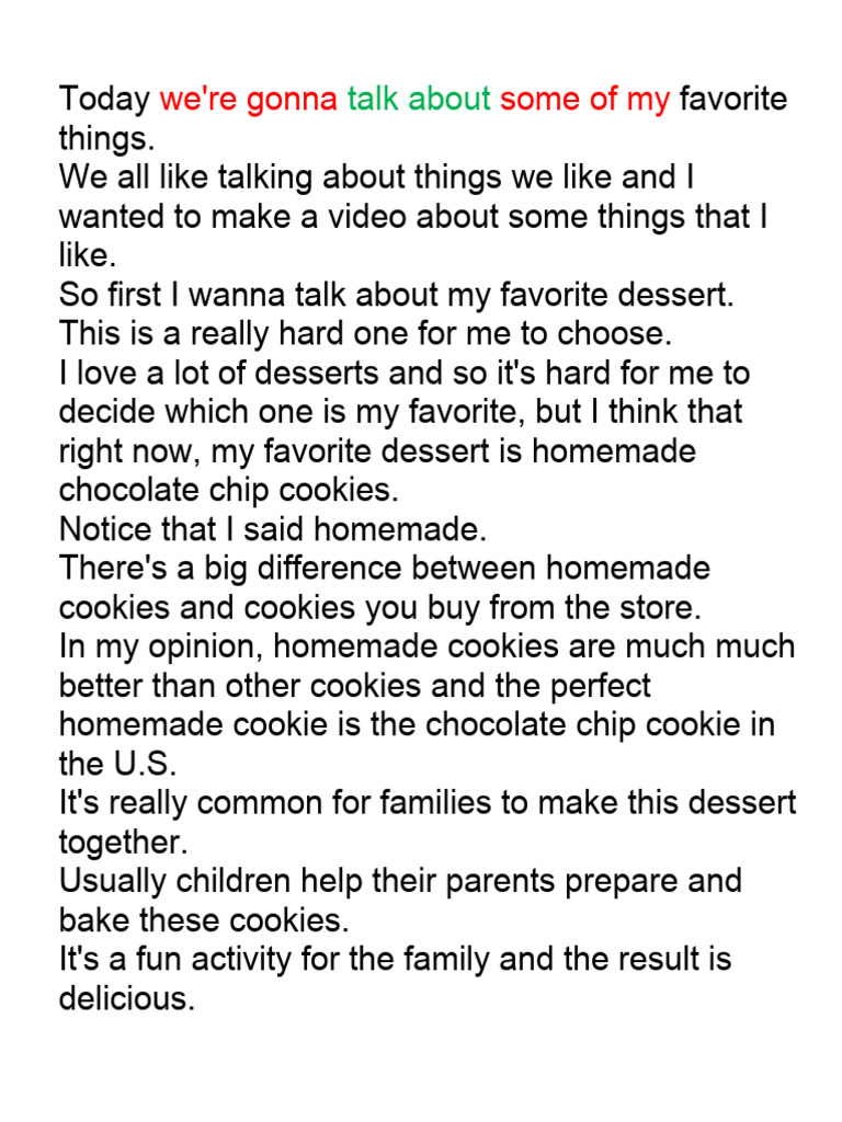 Favorite Things - Listening Time Transcript | PDF