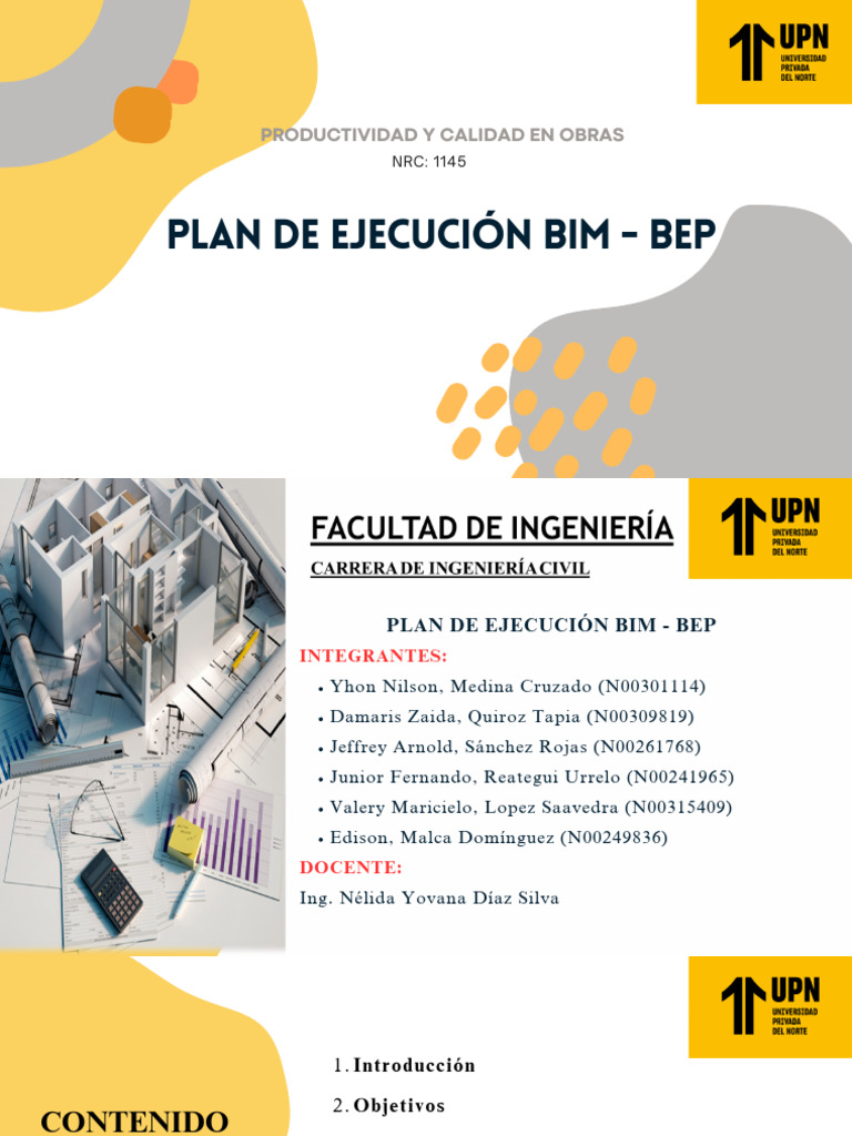 Plan de Ejecución Bim - Bep - Diapositivas | PDF | Diseño | Modelado de información de construcción
