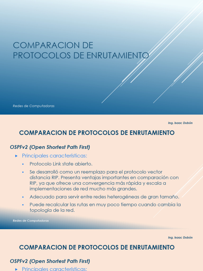 Tema 4 Comparación de Protocolos de Enrutamiento Parte 3 | Descargar gratis PDF | Enrutador ...
