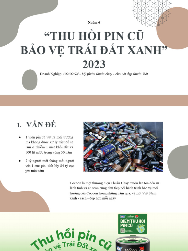 Nhom 6 - Cocoon - Chien Dich Thu Hoi Pin Cu 2023 | PDF