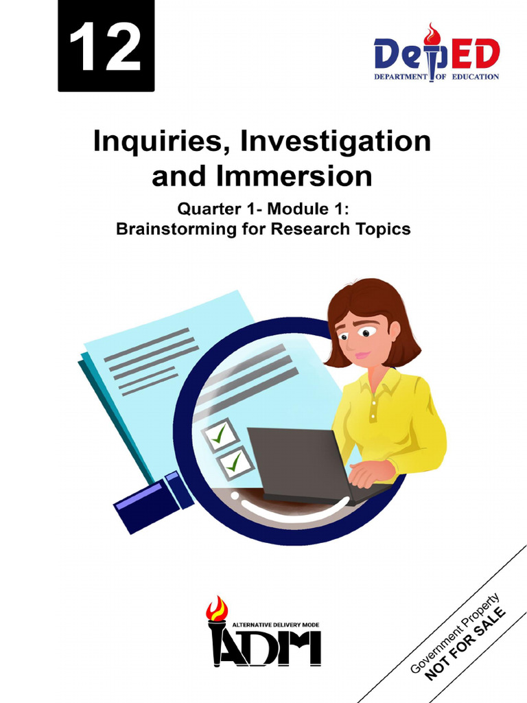 Inquiries Investigation and Immersion Module | PDF | Brainstorming ...