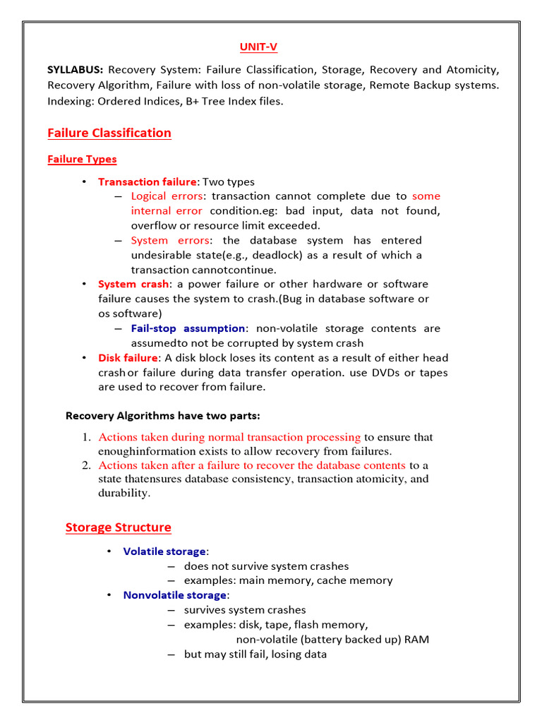 GNR-18 DBMS Unit-5 | PDF | Database Index | Computer Data Storage
