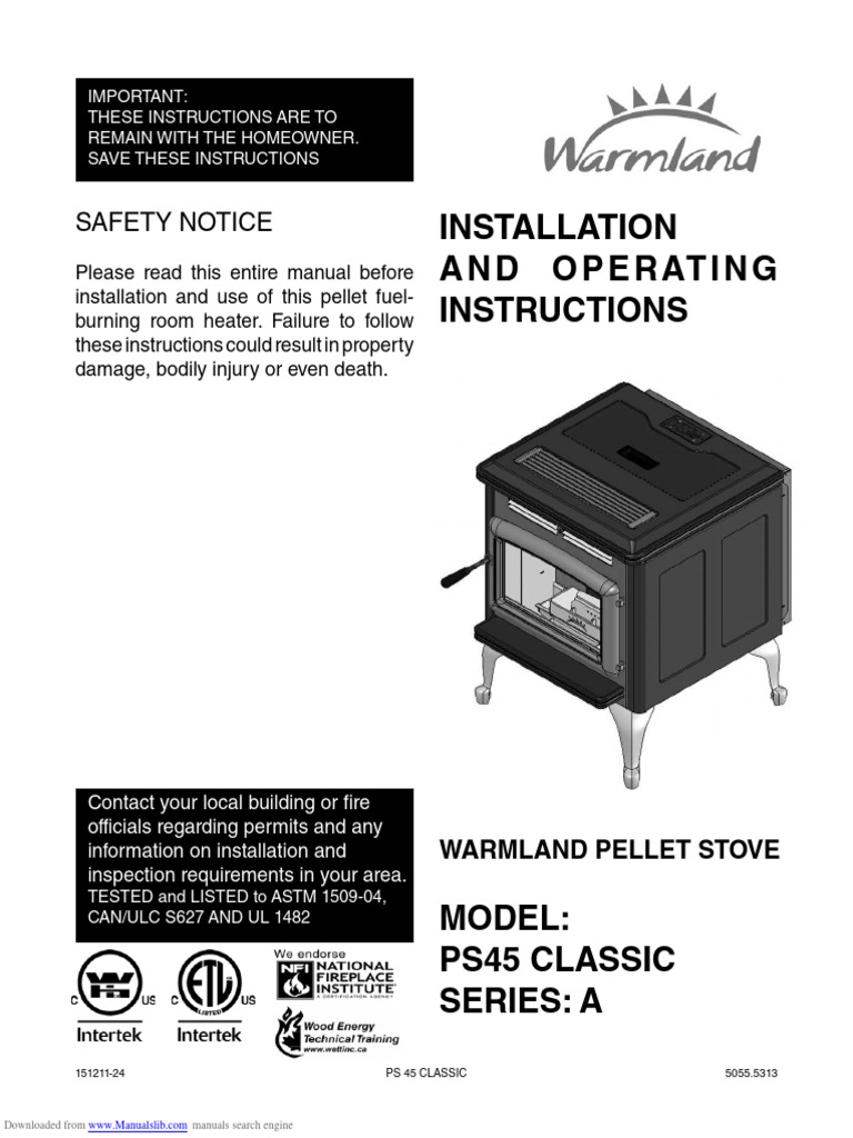ps45 Classic Series A | PDF | Stove | Chimney