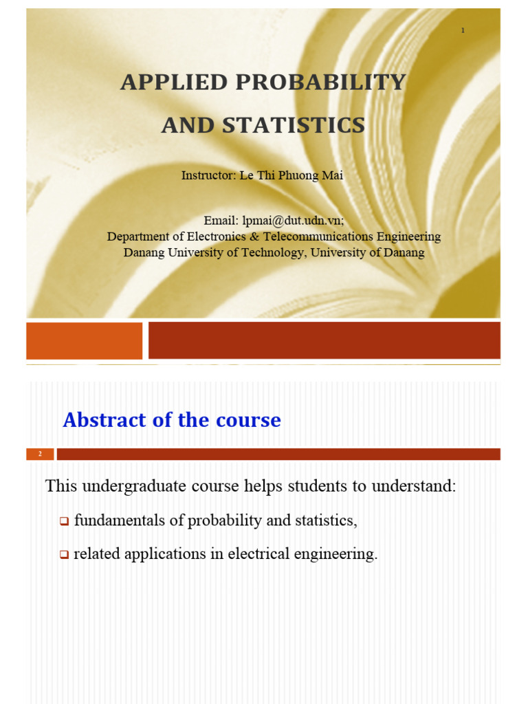 Chap1 Introduction To Applied Probability Statistics Upload | PDF ...