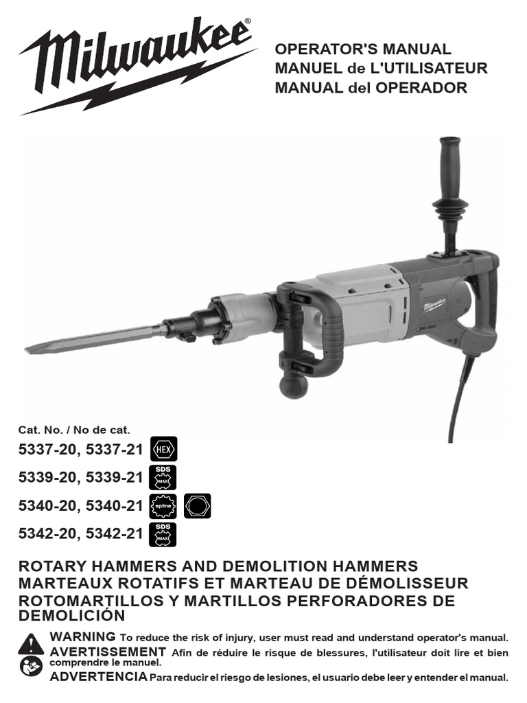 Rotary Hammer Operator's Manual | PDF | Drilling | Drill
