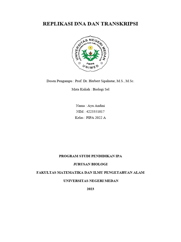 Replikasi Dna Dan Transkripsi | PDF