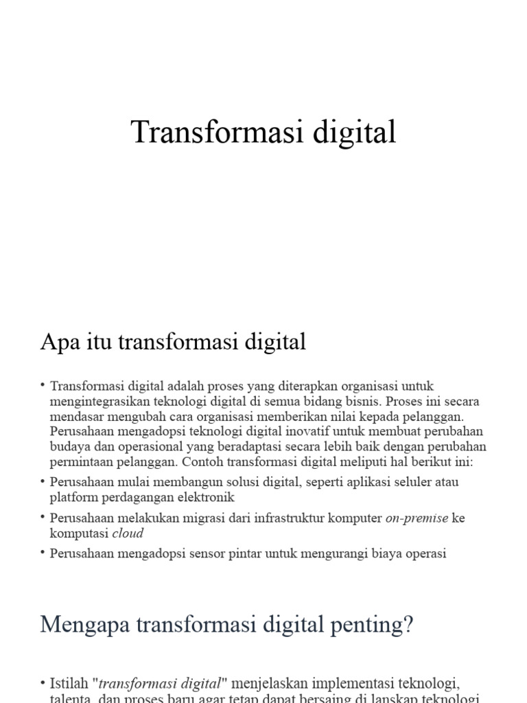 Memulai Usaha dengan Transformasi Digital | PDF