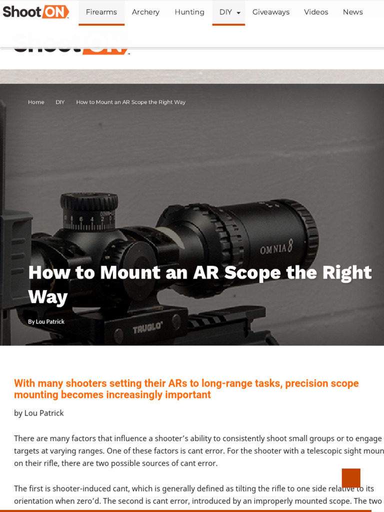 AR Scope Mounting Guide | PDF | Telescopic Sight | Flight
