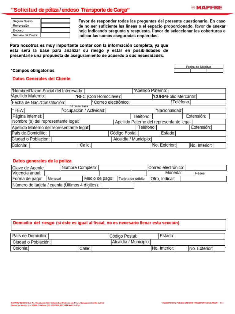 SEGURO DE TRANSPORTE DE CARGA | PDF | Póliza de seguros | Seguro