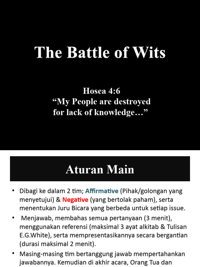The Battle of Wits | PDF